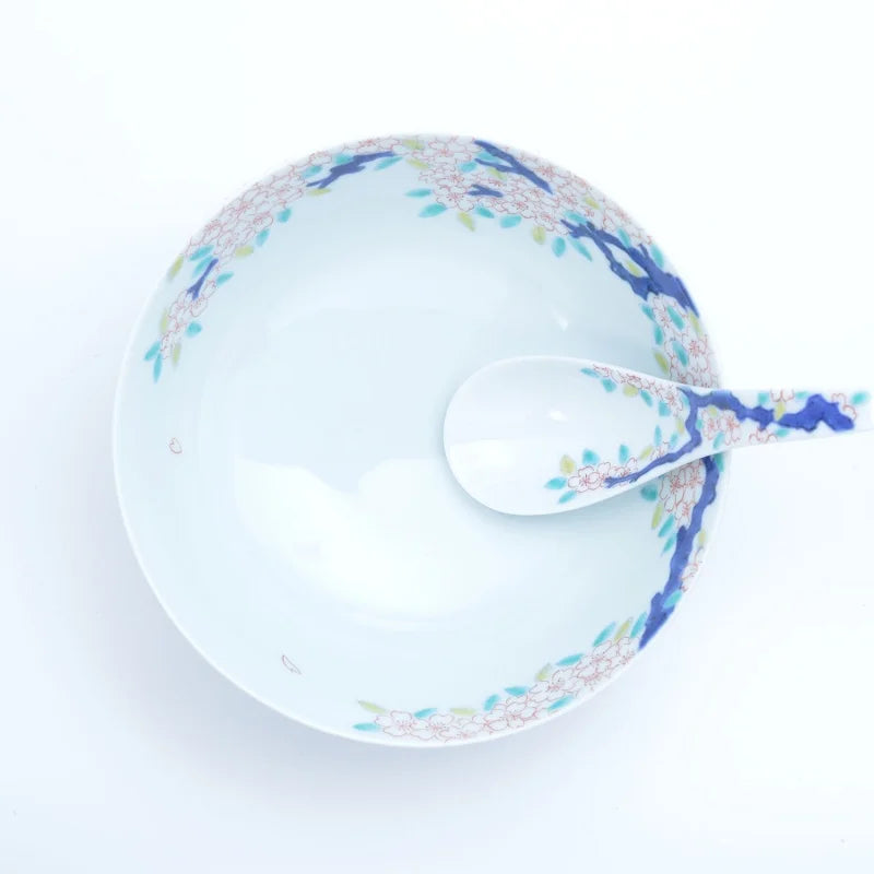 Arita Ware Ancient Cherry Tree Ramen Bowl Lengua Set – Namiya Japanese ...